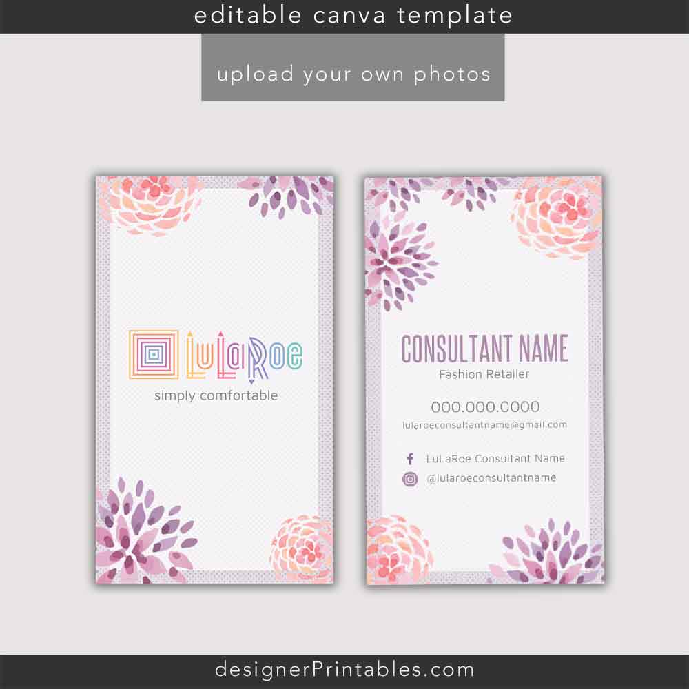 Business Card - Lularoe Flowers - Canva Template