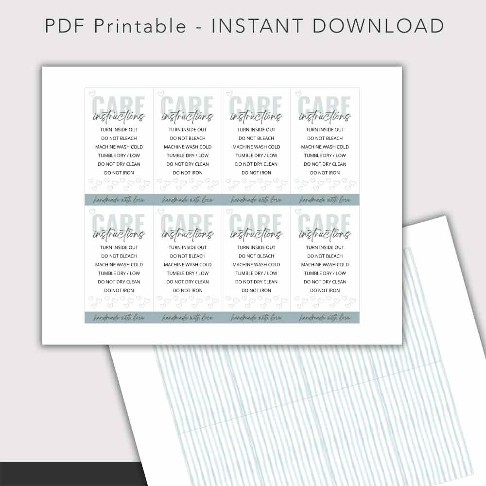 Care Instructions - PDF Printable - Editable Canva Templates for Small ...