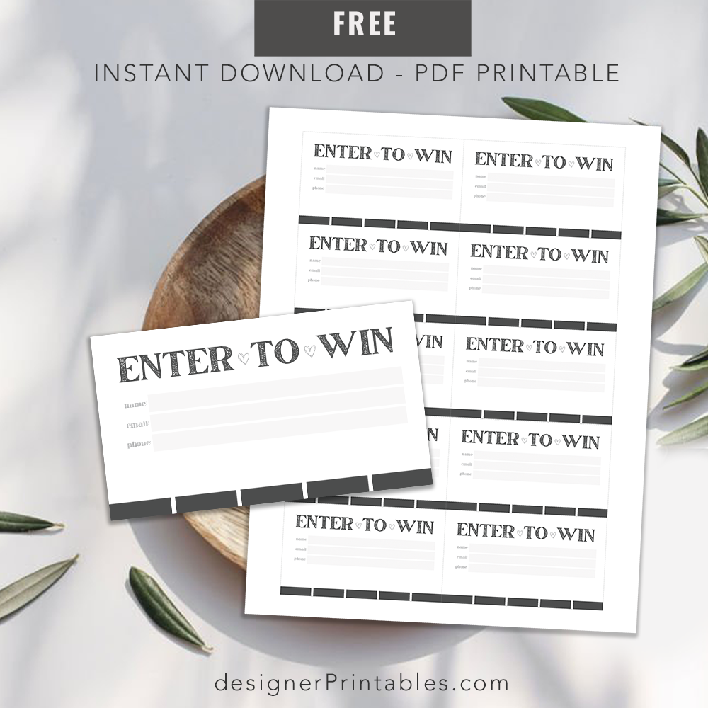 FREE Enter to Win - PDF Printable - Editable Canva Templates for Small ...