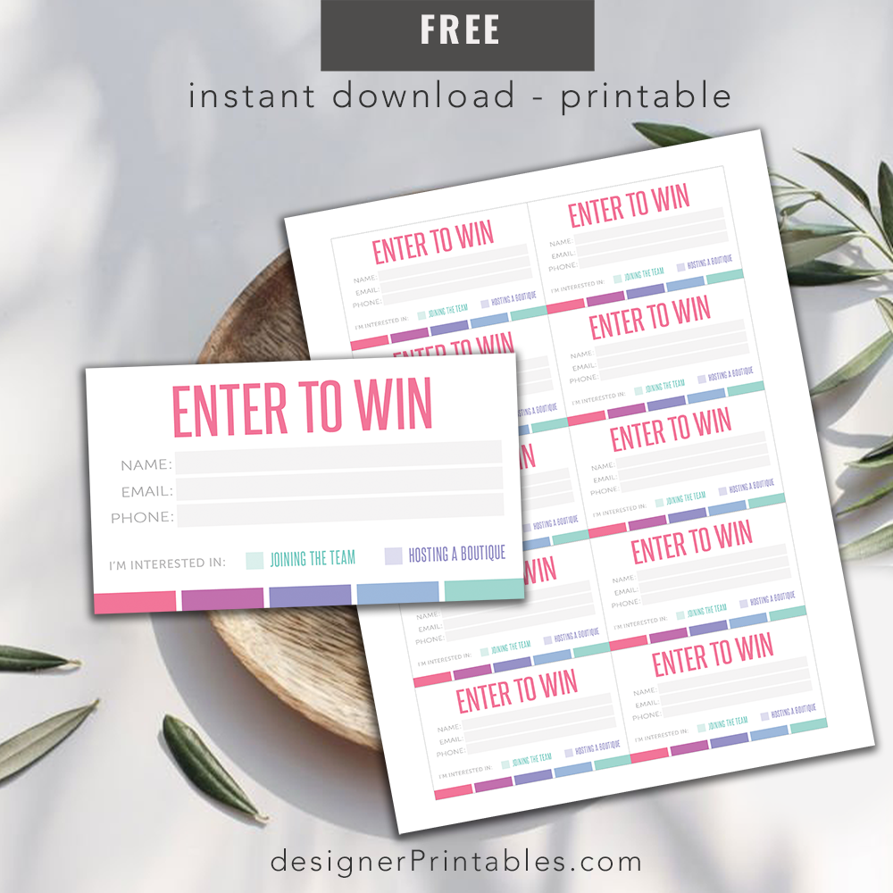 Enter to Win - PDF Printable - Editable Canva Templates for Small ...