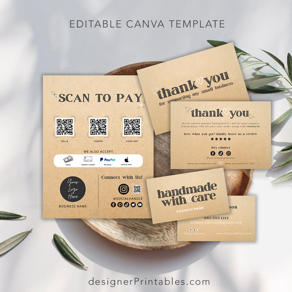 Business Starter Bundle Canva Template | Rustic Kraft - Editable Canva ...