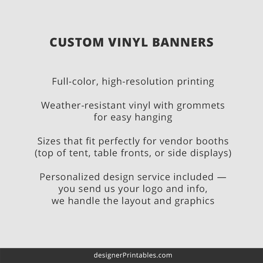 Custom Vinyl Banner - Editable Canva Templates for Small Business ...