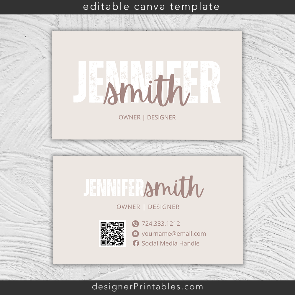 Business Card Canva Template | Boho Chic