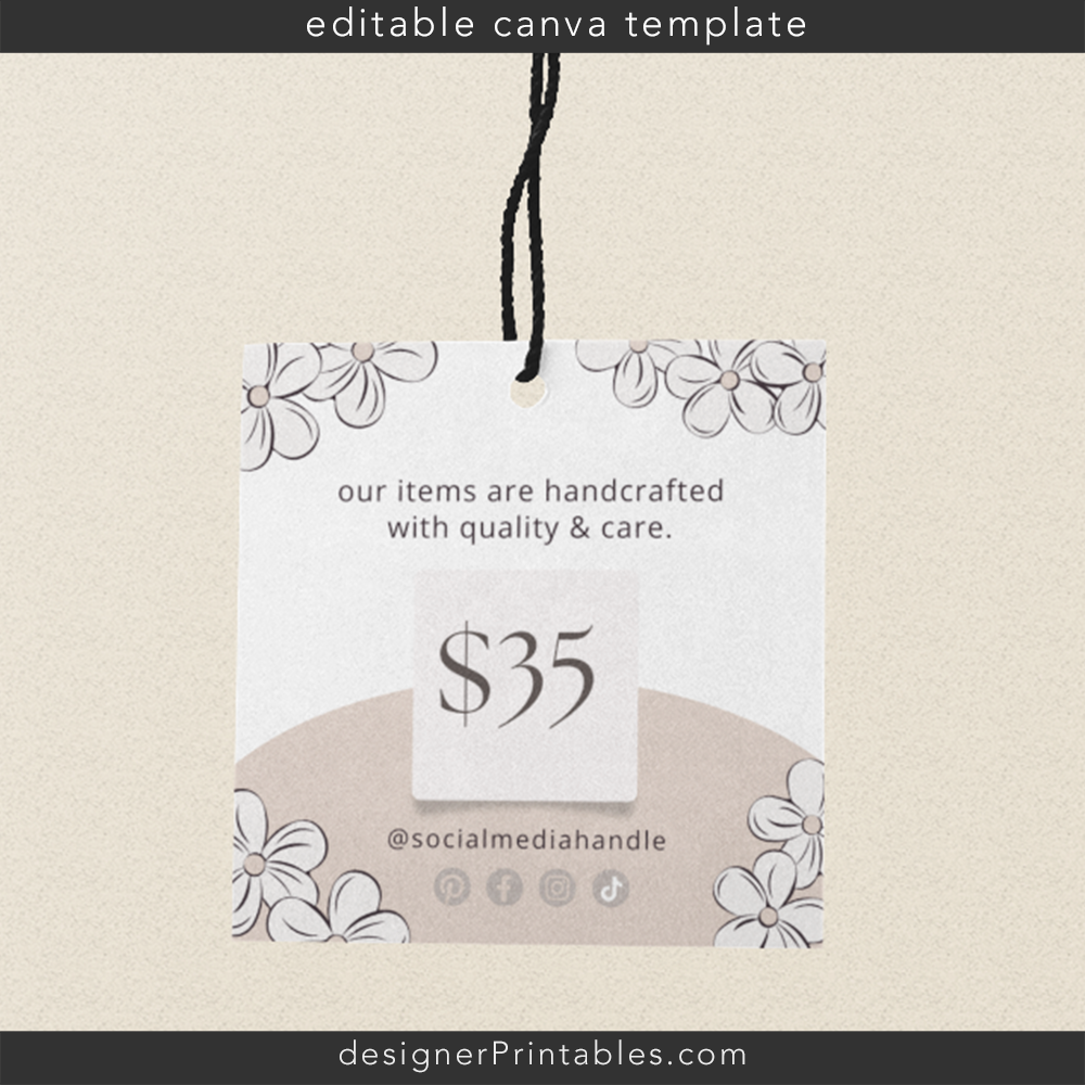 Editable Square Price Tag Template | Printable Canva Design for Farmers ...